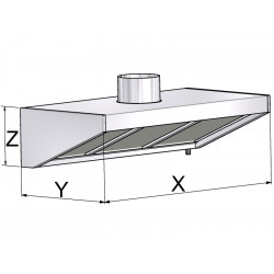 GASZTROMETÁL SNACK hota de perete 1200x700x350mm