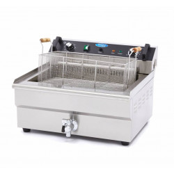 Friteuza profesionala pentru uz HORECA - model de banc cu robinet scurgere - volum 30 litri