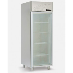 Frigider profesional din inox cu usa din sticla - 650 litri