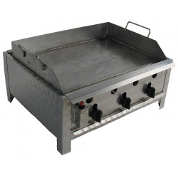 Grătar profesional pe gaz, de banc, 3 arzători, placă netedă